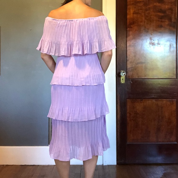 Dresses | Purple Ruffle Midi Dress | Poshmark